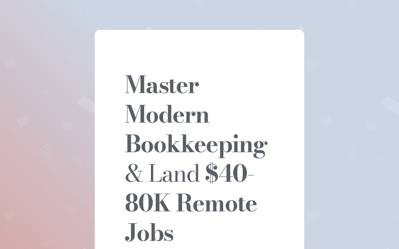 Modern Bookkeeping Academy